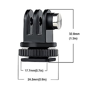SOONSUN Tripod Mount Adapter, 1/4-20 Screw Adapter, Tripod and Cold Shoe Mount Convert Adapter Compatible with GoPro Hero 11 10 9 8 7 6 5 4 3 2, Session, Max, and All Action Cameras, DSLR Cameras