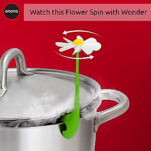 NEW!!! Flower Power Steam Releaser By OTOTO - Fun Kitchen Gadgets - Spinning Flower Lid Holder On Pot & Lid Lifter - Cool Kitchen Gadgets - Cute Gifts for Women, Ototo Kitchen Accessories Gadgets