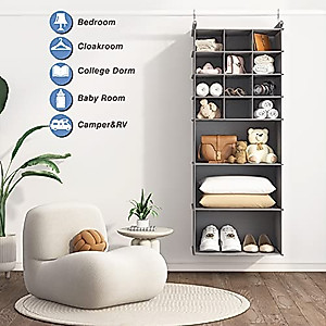 Fixwal Hanging Closet Organizer Storage 15 Section Clothes Drawers & Shoe Shelves Space Saving Clothes Shoes Accessories Holder & Storage for Bedroom Nursery Cloakroom Or RVs