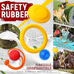 Zeaxuie Heavy Duty Various Dog Chew Toys for Aggressive Chewers - 9 Pack Value Set includes Indestructible Rope Toys & Squeaky Toys for Medium, Large & X-Large Breeds (for Energy Chewers)