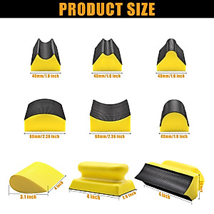 VIBRATITE 9 PCS Contoured Profile Hand Sanding Block, 4 Inch Hand Sander Block Interchangeable Assorted Convex & Concave Shapes with 45 Sheet Assortment Sandpaper for Auto Body, Woodworking, Furniture