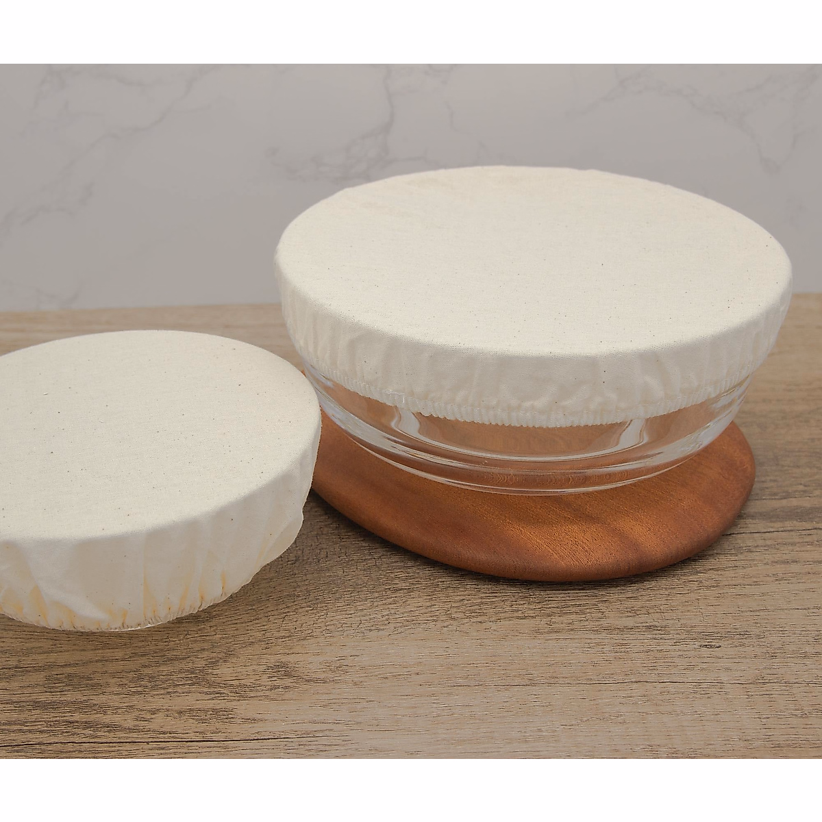 4 Pack sourdough bowl cover, Organic Reusable Cloth bowl cover for proofing, fits 5”-8.5” Diameter bowl and Jar mouth - Unbleached, Perfect for Fermentation Jars (4 Pack - Large)