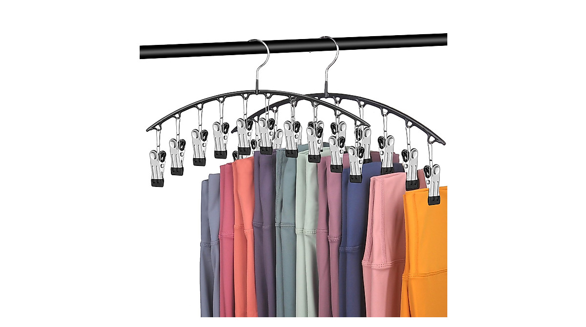 Space-Saving Legging Organizer with Clips - 2 Pack for Closets