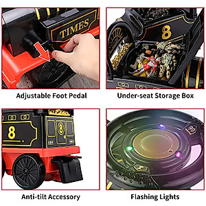 DoxiGlobal 2 in 1 Ride on Train Toys Electric Train Set trackless Cargo Car with Music for Kids Toddler Boys Birthday Gifts (Train)
