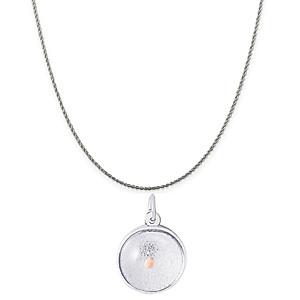 Rembrandt Charms Sterling Silver Mustard Seed Charm on a Sterling Silver Rope Chain Necklace, 18"