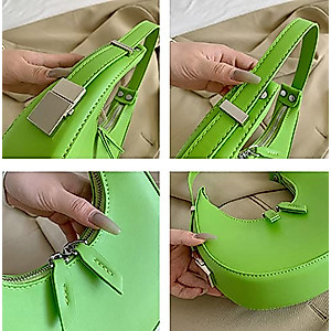 PU Leather Shoulder Bag for Women Girls Hobo Tote Handbag Top Handle Bag Purse Trendy Shiny Pinky Color Solid Lightweight