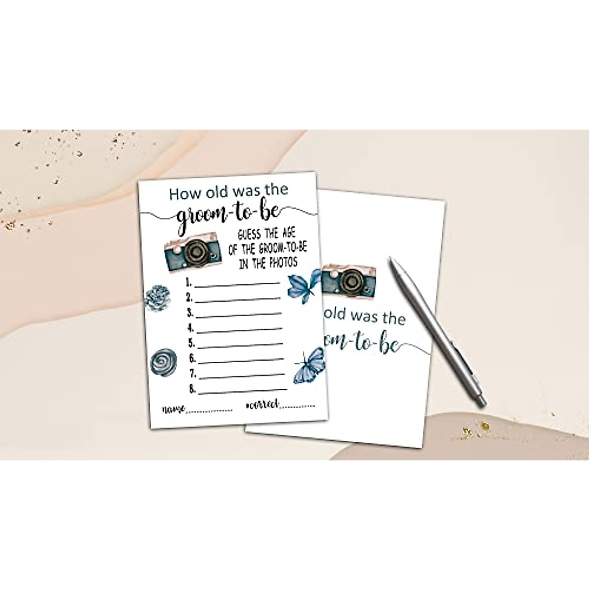 Bridal Shower Games - How Old Was The Groom-To-Be Card Game - Wedding Shower Games - Groomsman Party Supplies Decorations - Bachelor/Engagement Party Favor(01)