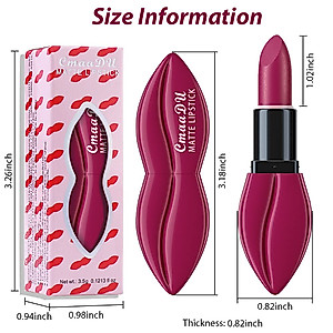 evpct 3Pcs Dark Purple Rose red Mauve Matte Velvet Lipstick Set Long Lasting Waterproof Smudge Proof 24 Hours Lip Stick Packs Lip Stain Makeup Set for Women labiales matte larga duracion 24 03#04#08#