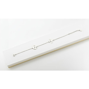 Sofia Milani - Solid 925 Sterling Silver Bracelet for Women - World Map Airplane Pendant - B0291