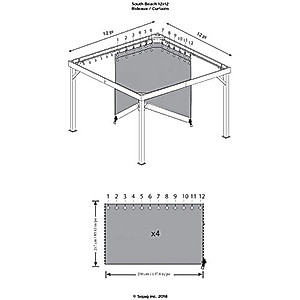 Sojag 135-9163360 South Beach Outdoor Gazebo, Black