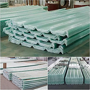 AIROTRON 1.2 mm Fiberglass Daylighting Panels,Corrugated Roofing Sheets,Mute Waterproof Roofing Tiles,Clear Roof Sheet,Sunroom Daylighting Plate,Replacement Shed Panel,Easy to Cut (35x67in,1 Pcs)