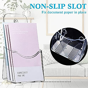 10 Pieces Acrylic Brochure Holder Stand Pamphlet Holder 4 Inch Clear Literature Holder Plastic Flyer Display Stand for Vendors, Brochure,Trifold, Magazine, Pamphlet, Booklets, Menu