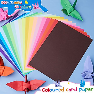 1000 Sheets Construction Paper Bulk School Supplies 9 x 12 Inches Art Classic Lightweight Paper Craft for Kids Adults Holiday Drawing (Multicolored)