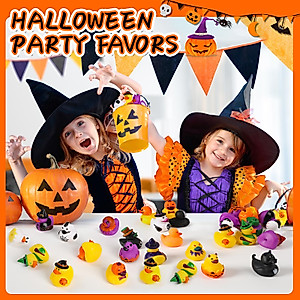 24 Pack Rubber Ducks with Bag - Halloween Party Favors & Bath Toys for Kids - Goodie Bag Fillers & Jeep Ducks for Gifting