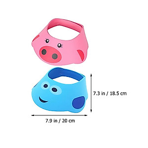 Kisangel Children 2pcs Children's Shampoo Cap Bath Visor Shower Cap Shower Hat for Shower Caps for Kid Shower Cap Shower Cap Things Adjust Plastic Ear Muffs Adjustable Shower Cap