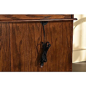 Small Home Office or Student Roll Top Desk- Solid Oak Wood Single Pedestal 40.5Wx24Dx45H BW Organizer Desk Quality Crafted Construction Locking File Drawers Dovetailed Secretary Desk Easy Assembly