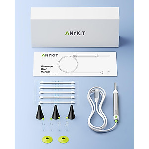 Anykit 3.9 mm Visual Digital Otoscope with 6 LED Lights and Earwax Removal Tool for Adults & Children, Compatible with iPhone & Android