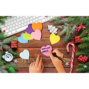 Heart Sticky Notes 3x3 in, 8 Pads, Super Cute Bright Color Strong Adhesive Post, Clean Removal, 82 Sheets/pad