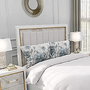 YIYEA King Size Pillow Cases Set of 2, Ultra Soft Double Brushed Microfiber Pillowcases King, Floral Bed Pillow Covers, Fade Resistant, Easy Slip-On (20"x36")