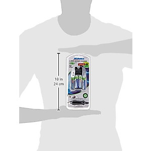 ACDelco 2-Hour Fast Battery Charger Includes AA Rechargeable Batteries and Car Adapter, 4 Count