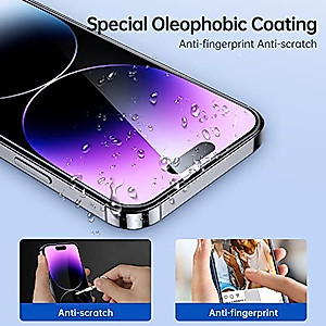 Syncwire 3-Pack Screen Protector for iPhone 14 Pro Max 6.7 inch, Double Shatterproof Tempered Glass [Easy Installation Frame] [9H Hardness] [99.99% HD Clear] [Case Friendly] [Bubble Free]