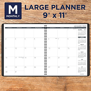 2022 Monthly Planner by AT-A-GLANCE, 9" x 11", Large, 15 Months, Black (7026005)