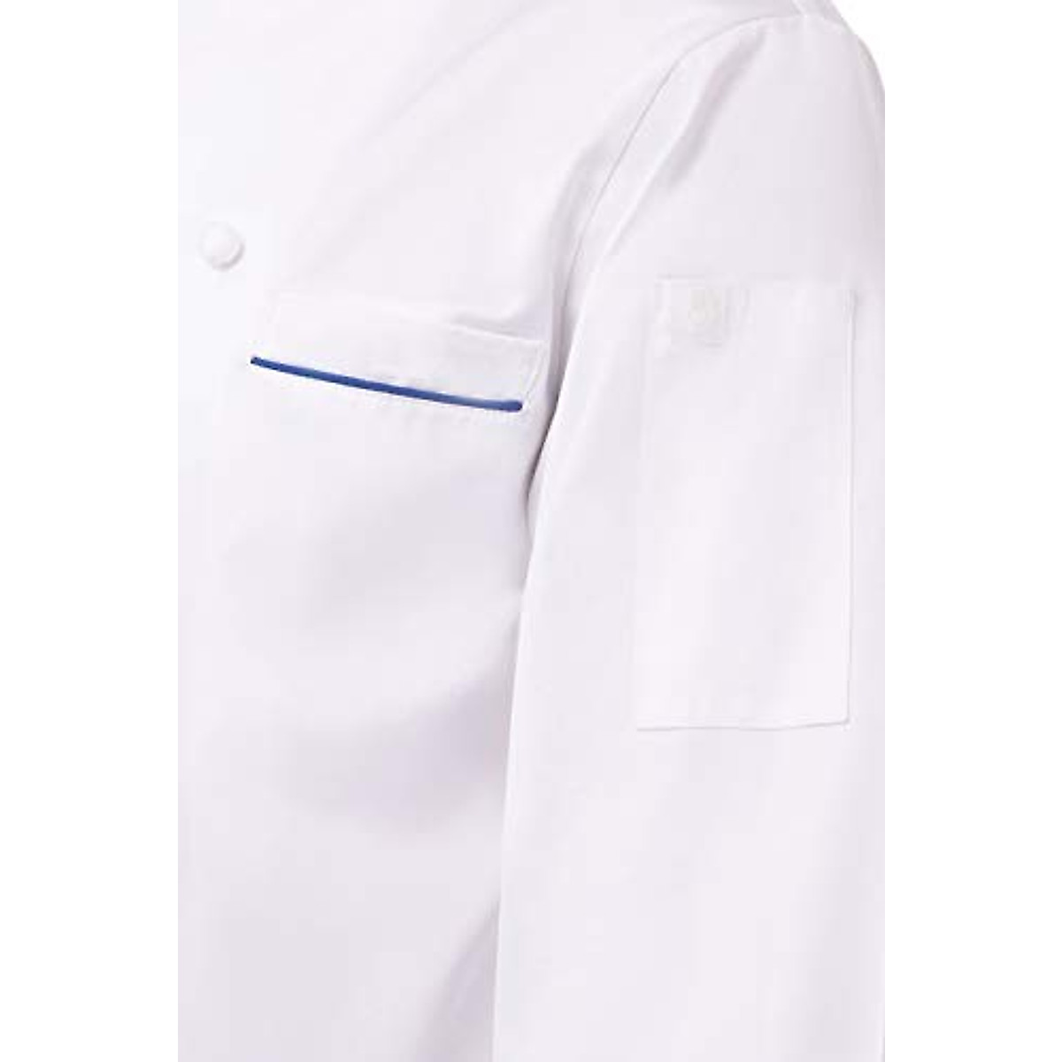 Chef Works Men's Men's Carlton Executive Chef Coat, White With Blue Piping, 40