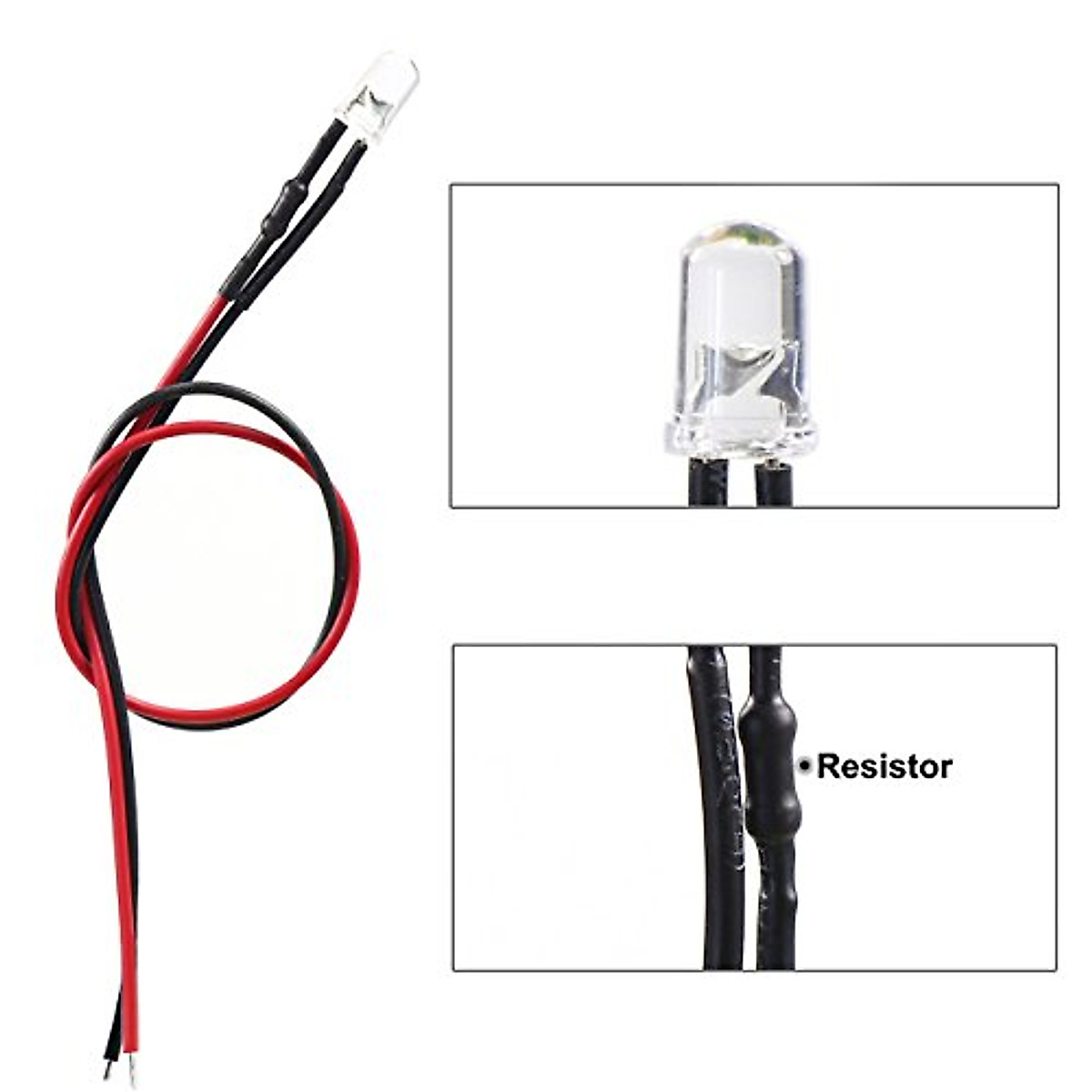 20pcs Pre Wired 5mm Warm White Led Lamp Light Set 12V ~ 18V for Train Layout