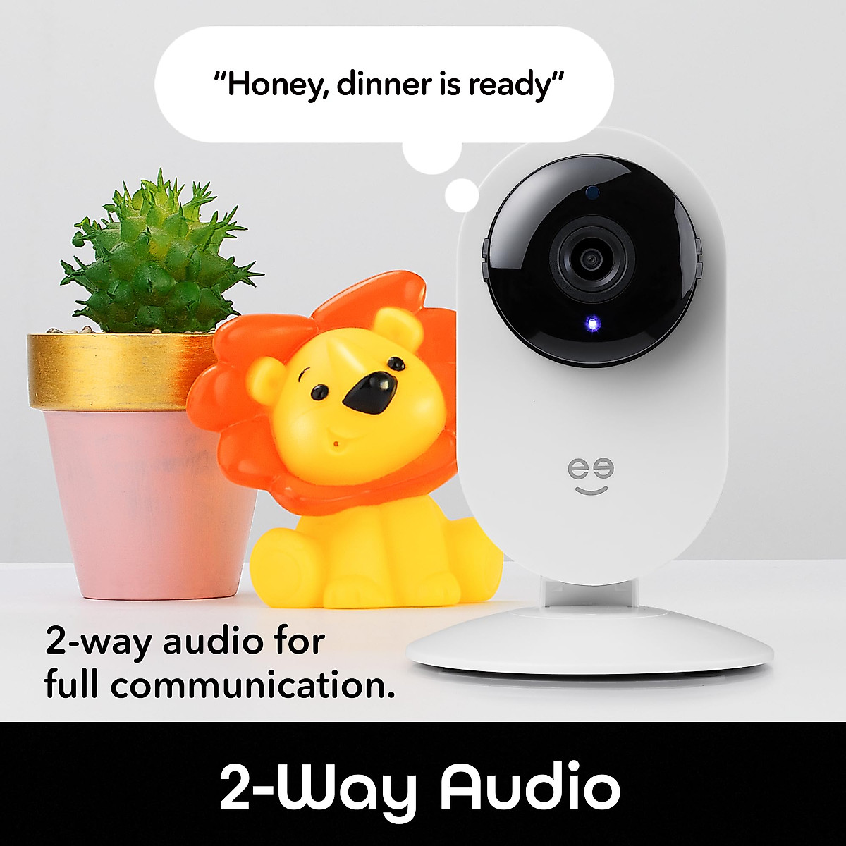 Geeni Glimpse 1080p Smart Indoor Camera, Motion Detection, Night Vision, Two-Way Audio, Cloud/MicroSD Storage, 110° Lens, Alexa/Google Compatible