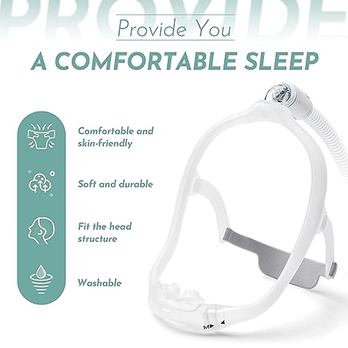 Replacement Headgear with Arms Compatible with DreamWear Silicone/Gel Nasal & Pillow Mask, Adjustable Soft Head Strap