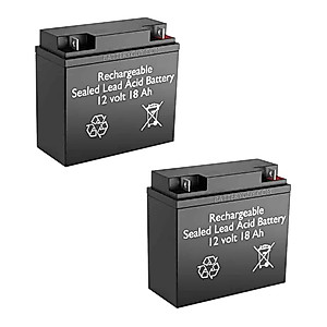 BatteryGuy Lil Taxi (12V 22Ah) Replacement 12V 18Ah SLA Batteries Brand Equivalent (Rechargeable) - Qty of 2