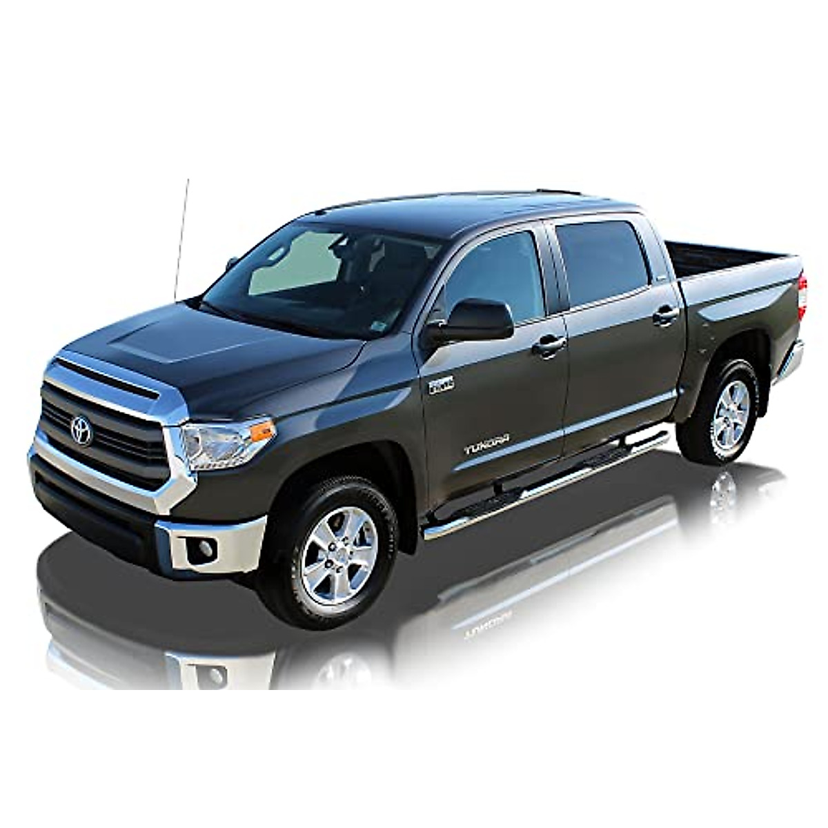 Raptor Series Nerf Bars Side Steps 4in Oval Stainless Steel Curved for 05-23 Tacoma Double Cab