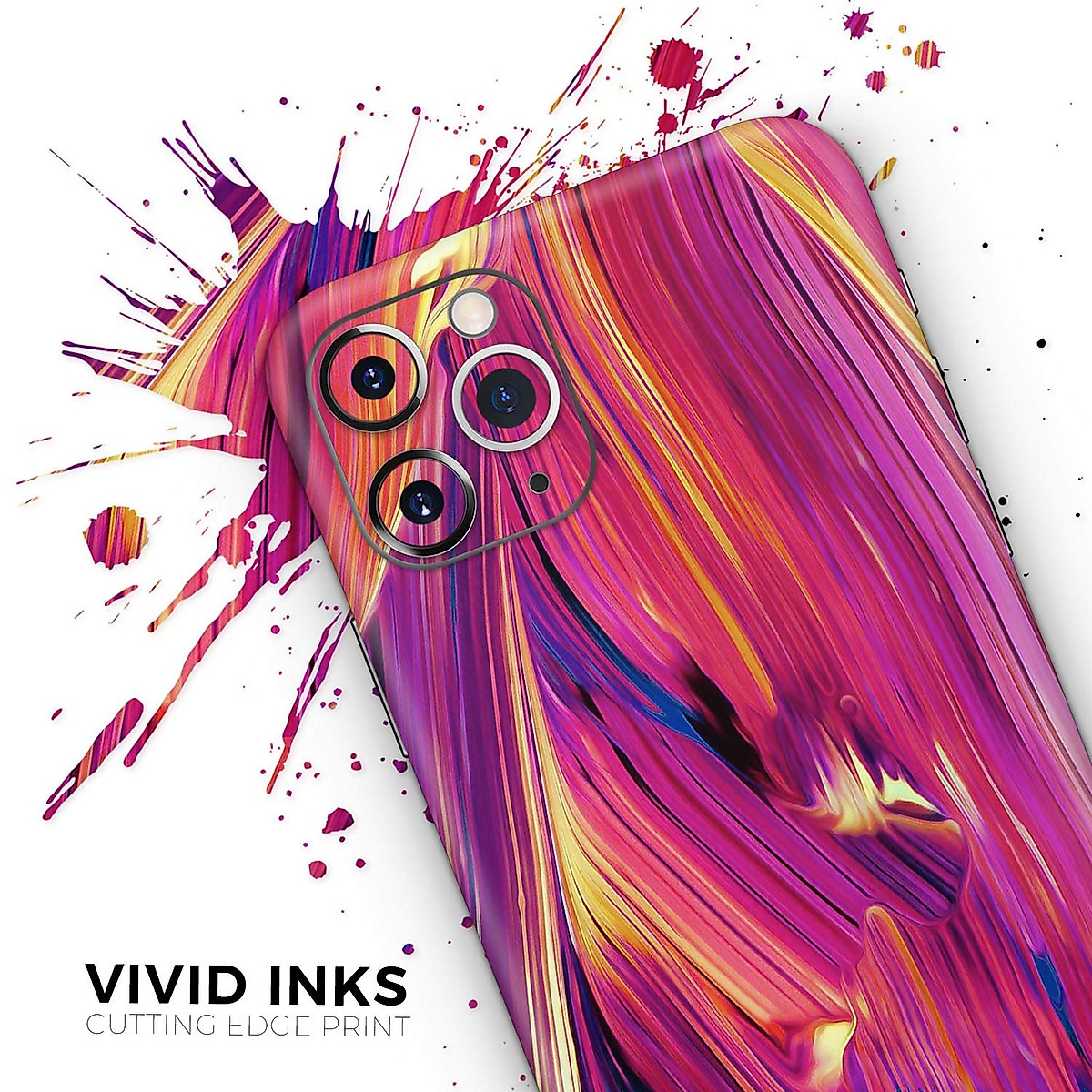 Design Skinz Liquid Abstract Paint Remix V40 - DesignSkinz Protective Vinyl Decal Wrap Skin Cover Compatible with The Apple iPhone Xs (Full-Body, Screen Trim & Back Glass Skin)