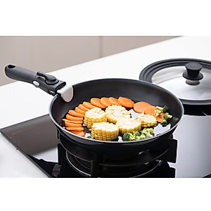 lzteck 23 Pieces Non-Stick Cookware Set,Stackable Pans and Pots Set with Removable Handles, Space Efficient for RVs and Camping,Oven,Induction,Gas,Electric & Stovetops,Dishwasher Safe