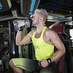 VENNERLI Half Gallon Water Jug 2 Liters Large Sports Water Bottle with Handle Reusable BPA-Free 64 OZ Plastic Gallon Water Jug Wide Mouth for Home Drinking Outdoor Gym Hiking Fitness