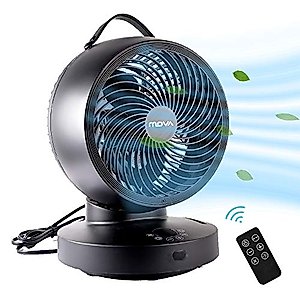 Kapoo Table Fan Air Circulator with Remote, Blade 8", 6 Speeds 4 Wind Modes, Horizontal Vertical Oscillating, Replace Floor Table Tower Fan b16,Black,GS-XXG037