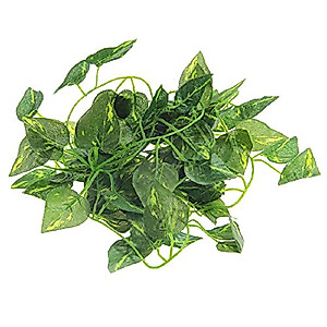 PINVNBY Bearded Dragon Hammock Jungle Climber Vines Flexible Reptile Leaves with Suction Cups Habitat Decor for Climbing, Chameleon, Lizards, Gecko, Snakes