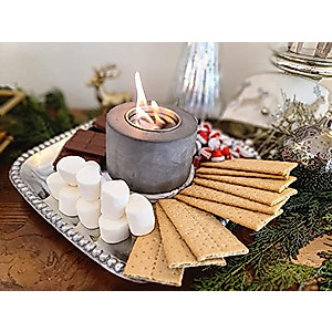 Davis&Company Concrete Tabletop Fire Pit - Bundle Kit - Isopropyl Fire Pit, with Roasting Sticks, Mini Personal Fireplace for Indoor & Patio - Ethanol Fuel, with Portable Fuel Funnel