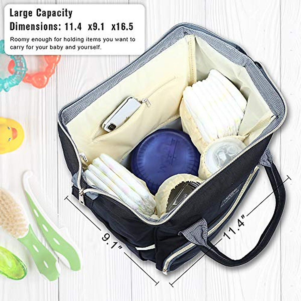Ticent Diaper Bag Backpack Multifunction Travel Back Pack Large Maternity Nappy Bag Baby Changing Bags with Stroller Straps, Waterproof and Stylish