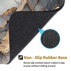 Hokafenle Small Mouse Pad, Mini Mousepad with Washable Lycra Cloth, Computer Mouse Pads for Wireless Mouse, Non-Slip Rubber Base Mousepads (6 x 8 Inch, Black Gold Marble)