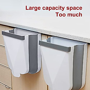 Rumtut Hanging Kitchen Cabinet Door Lid Trash Can, Gallon Small Trash Can, Hanging or Standing Plastic Compost Bin for Cabinets/Bedroom/Office/Camping