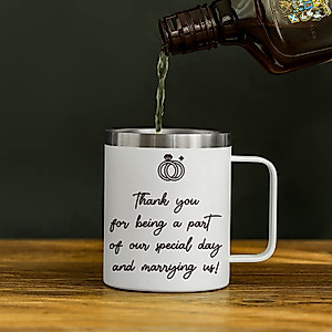 ARYDGELL Wedding Officiant Gift Coffee Mug, Gift From Bride & Groom, Thank You Gift for Wedding Officiant, 12oz Officiant Mug Best Officiant Ever Coffee Mug from Couple(White)