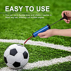 proturbo 3 Set 8 inch Portable Hand Air Ball Pump Inflator Kit with Needle, Nozzle, Extension Hose for Football Basketball Soccer Volleyball Water Polo Rugby and Other Inflatable Balls