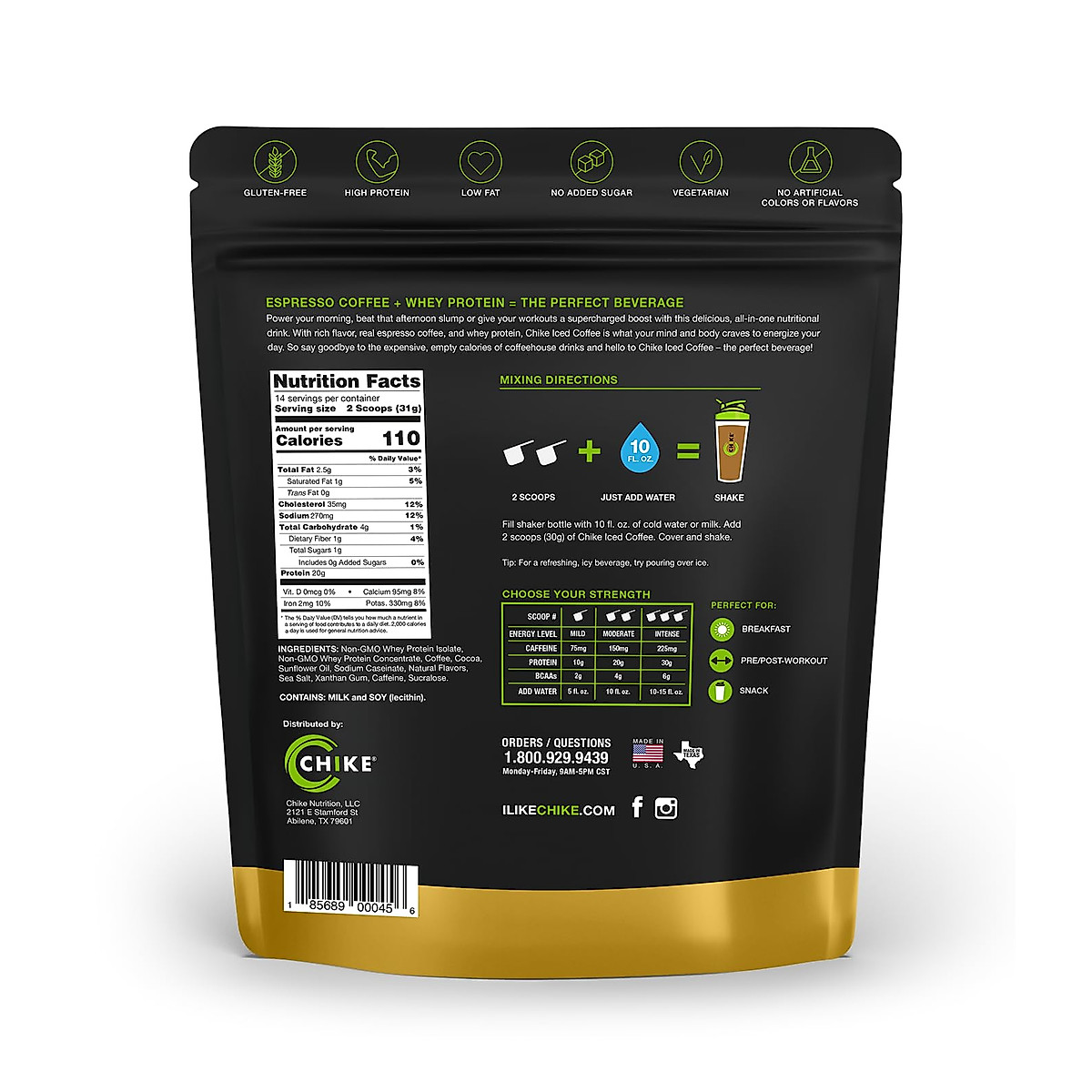 Chike Chocolate Caramel High Protein Iced Coffee, 20 G Protein, 2 Shots Espresso, 1 G Sugar, Keto Friendly and Gluten Free, 14 Servings (14.8 Ounce)