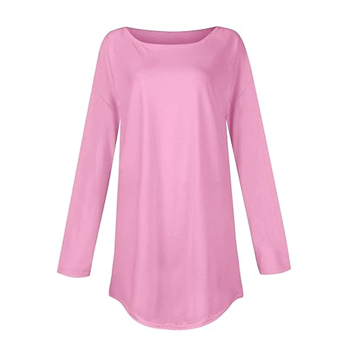 Shirts for Women Womens Workout Clothes Womens Long Sleeve Tops Y2k Hoodie Wedding Guest Dresses for Women Long Sleeve Square Neck Long Sleeve Top Womens Fall top（1-Pink,XX-Large）