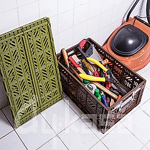 AY-KASA Collapsible Storage Bin Container Basket Tote, Folding Basket CRATE Container : Storage, Kitchen, Houseware Utility Basket Tote Crate Mini-BOX (ORANGE)