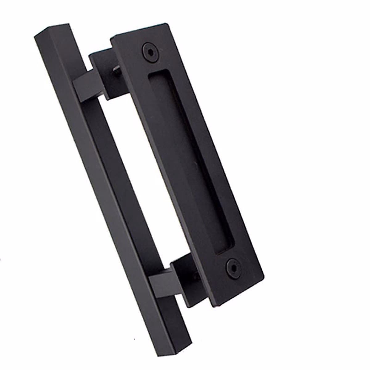 Sliding Barn Door Handle, Double Sided Rectangular Black Door Pull Handle, Door Handle Replacement, Both Interior and Exterior Doors