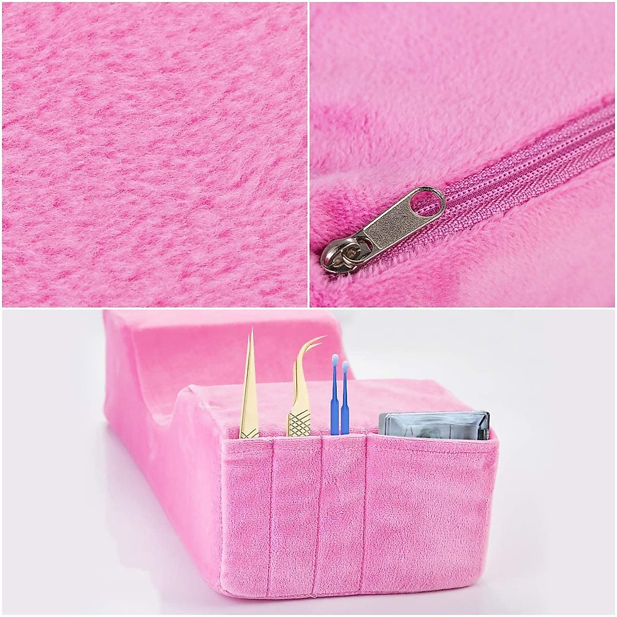 SAILFIN Lash Pillow for Lash Extensions, Eyelash Extension Pillow, Lash Bed Pillow, Memory Foam Lash Neck Pillow for Lash Extensions, Pink