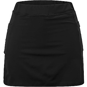 Biker Shorts Women Tennis Skorts Skirts with Pockets Built-in Shorts High Waist Athletic Golf Workout Running Shorts Plus Size Black XXXXXL