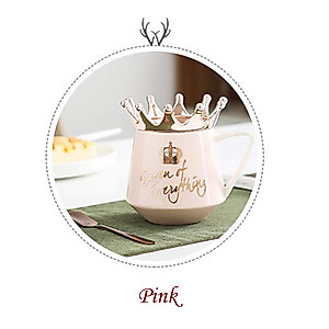 BLOSDREAM Pink Mug Cup Pink Coffee Mugs for Coffee Tea Ceramic Coffee or Tea Mugs Birthday Gifts for Women Funny Birthday Gift Ideas for Her,Friends(Pink)